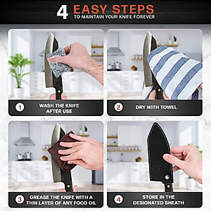 Kitchen perfection Handmade Chefs Knife - Extremely Sharp Kitchen Knife 8 Inch Professional Culinary Knife -Hand Sharpen Chopping Knife Meat Knife Kitchen For Men - High Carbon Steel w/Leather Sheath