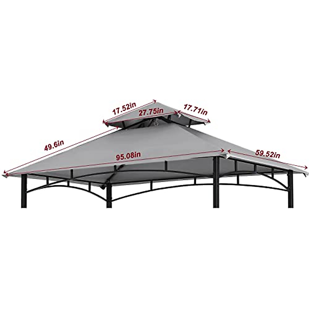 COOSHADE Grill Gazebo Replacement Roof Top for L-GZ238PST-11(Grey)