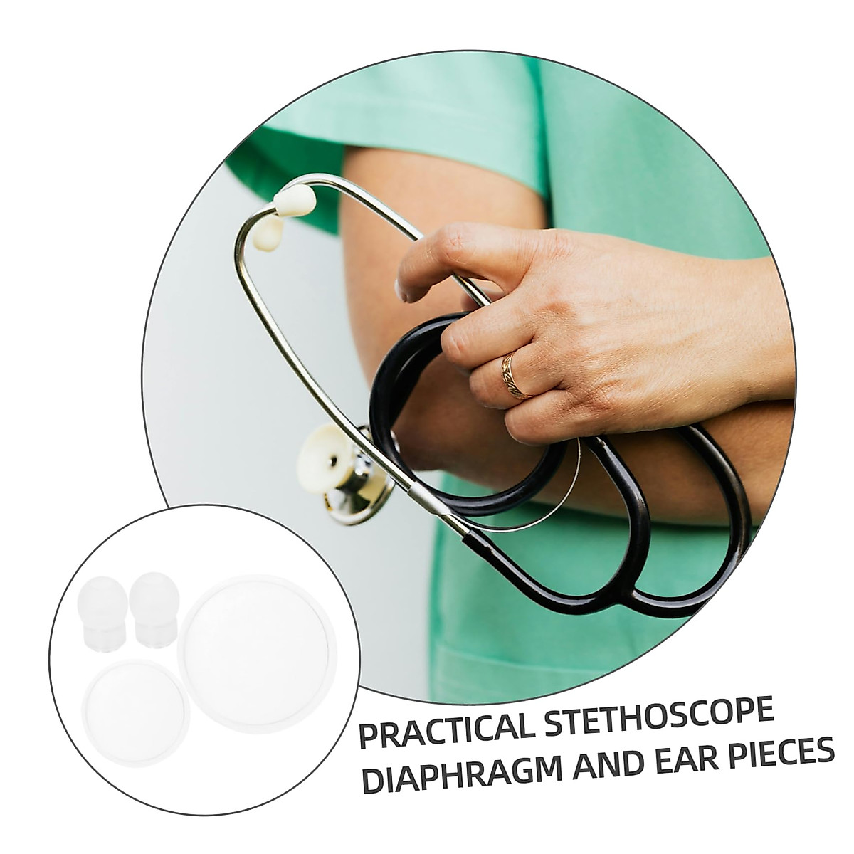 1 Set Stethoscope Diaphragm Ear Tips for Silicone Diaphragms White Ear Plugs Stethoscope Ear Tips Replacement Diaphragm for Stethoscope Earphone Suite Child