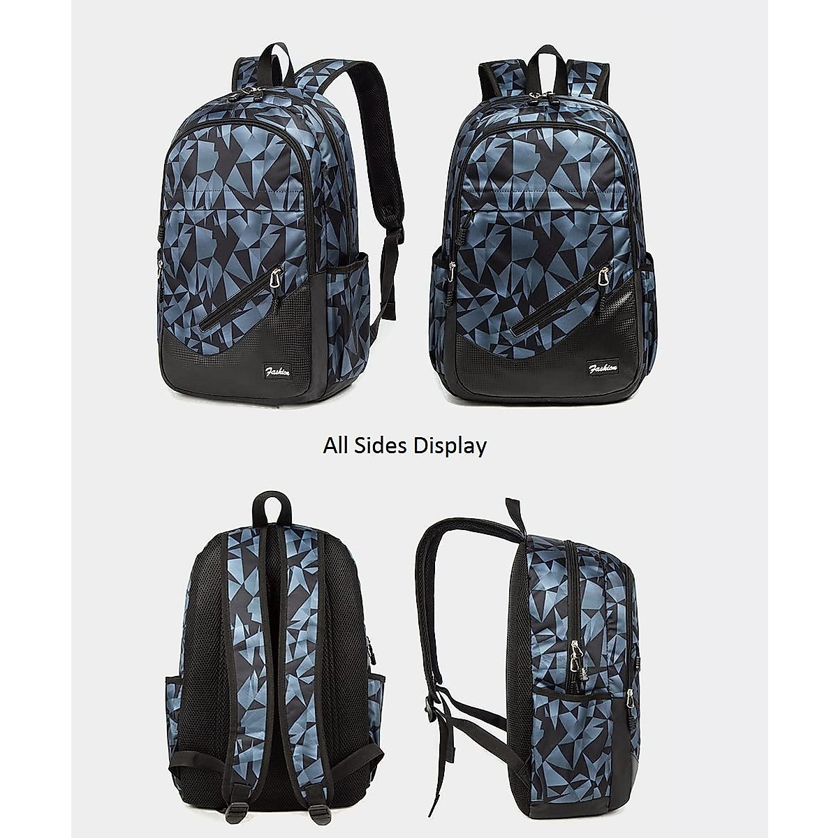 ETAISHOW Geometric Backpack for Boys Elementary School Soccer Backpack for Kids Bookbag for Teens