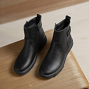 hot pink cowboy boots solid comfortable square heels buckle strap short booties round toe shoes high heel casual suede boots for women garden boot