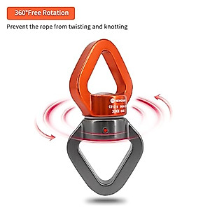 NewDoar Swing Swivel,30KN CE Certified Micro Rotator Swivel Device for Swing Aerial Dance/Yoga/Swing/Hanging Hammock/Rock Climbing Tree Arborist(Silver Orange)