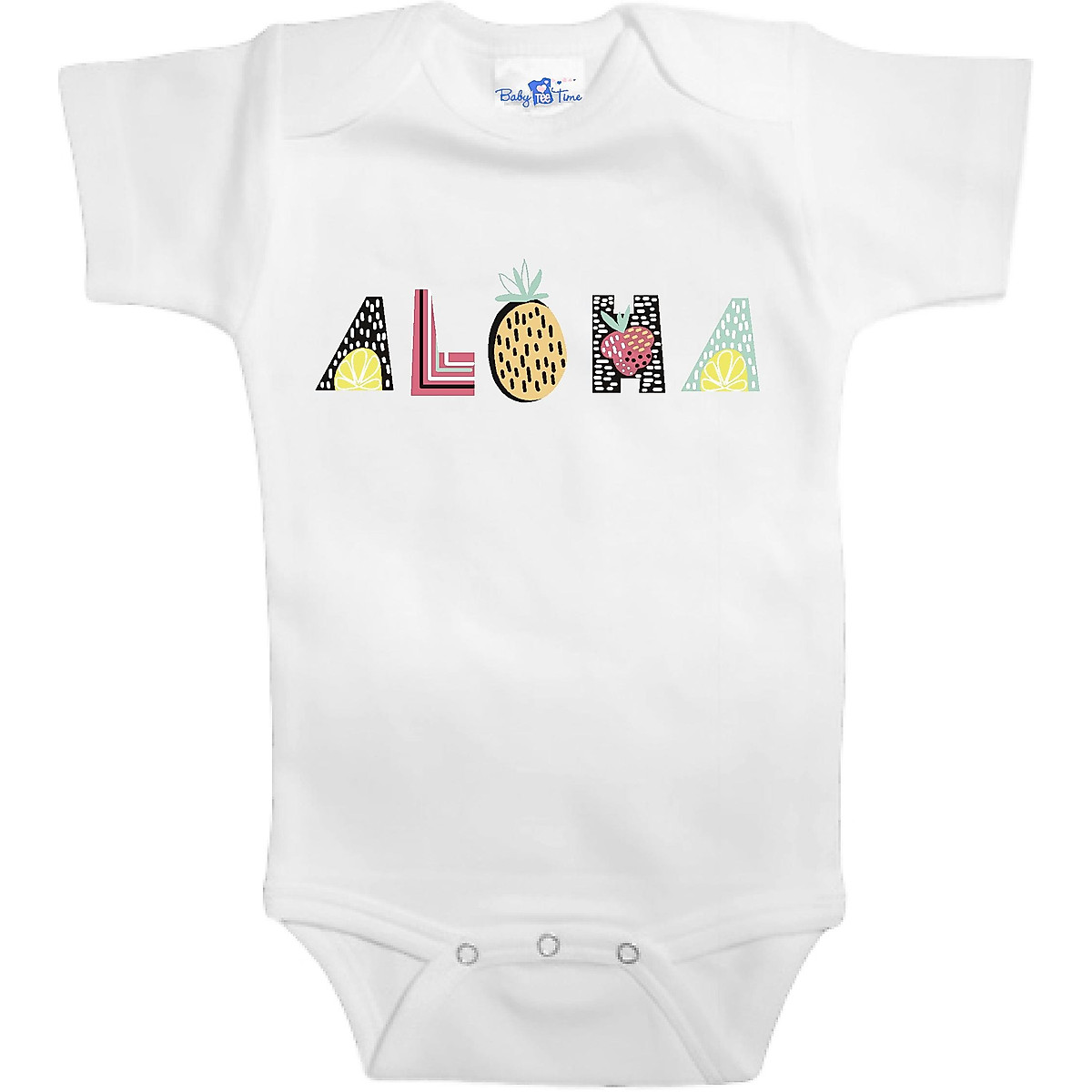 Baby Tee Time Aloha One Piece 0-3 Months White