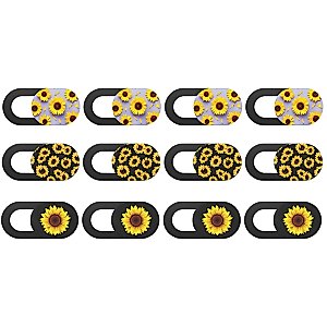 SOLUSTRE 12 pcs Camera Cover Privacy Webcam Cover Slide Tablet Camera lid Camera for Computer Webcam Slider Cartoon Webcam Cover Smartphone Lens Cover Webcam lid Sunflower abs Desktop