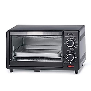 Betty Crocker Compact Toaster Oven, Pizza Oven with Toast & Bake, 2 Slice Toaster with Top & Bottom Heaters, Kitchen Countertop Oven