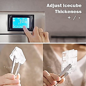 22" Commercial Ice Maker Machine 550LBS/24H with 350LBS Large Storage Bin, 990W SECOP Compressor, Air Cooled, Automatic Cleaning, Perfect for Restaurants, Bars, Cafes, Commercial Ice Machine