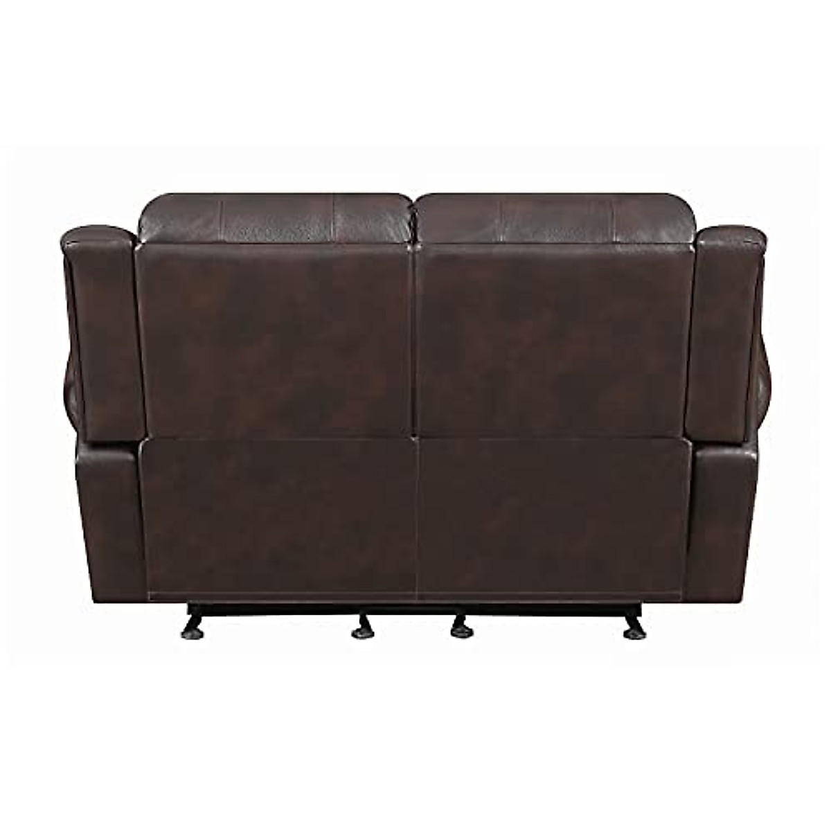 Coaster Furniture Sir Rawlinson Glider Loveseat with Nailhead Studs Dark Brown 650162