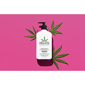 Hempz Natural Triple Moisture Herbal Whipped Body Cream with 100% Pure Hemp Seed Oil for 24-Hour Hydration, Moisturizing Vegan Skin Lotion with Yangu Oil, Peach and Grapefruit, 17 Fl Oz (Pack of 2)
