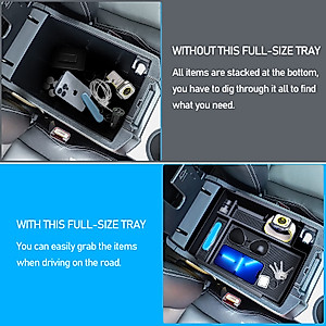 DIAMOOKY Upgraded Center Console Organizer for Toyota 4Runner 2024 2023 2022 2021 2020 2019 2018 2017 2016-2010 Full Size Tray Interior Accessories, Insert Armrest Box Secondary Storage ABS Material