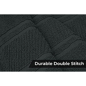 Laevis 100% Cotton Luxury Bath Towels - Towels for Bathroom - 600 GSM Pack of 4 (27" x 54") Ultra Soft and Fluffy Bath Towel - Highly Absorbent Bath Towel - Oeko Tex Certified (Grey)