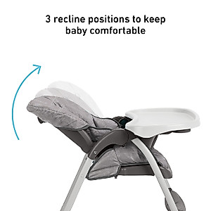 Graco Slim Snacker High Chair, Ultra Compact High Chair, Whisk