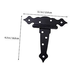 CRILSTYLEO Door Hinge gate Hinges Galvanized Fence Post Chain Link Fence gate Chain Link gate Closer Decorative T Strap Hinge Shed Hinge Steel to Wood Fence Bracket with Canopy Hardware Iron