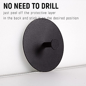 4 Pcs Black Towel Adhesive Hooks for Tile Wall Stainless Steel Wall Hangers of Heavy Duty Shower Stick on Hooks for Coat,Hat,Key Wall Sticky Hooks Adhesive Shower Hooks Kitchen Bathroom No Drill Hook