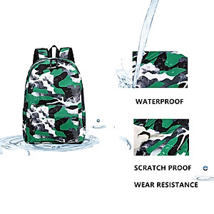 Lmwzh Backpack For Boys Girls Elementary Waterproof teen School Bags Kids Bookbag Lightweight Camo Green（2023 Model）