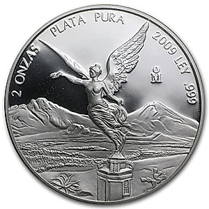 2009 MX 2 oz Mexican Libertad Proof Silver Mint State
