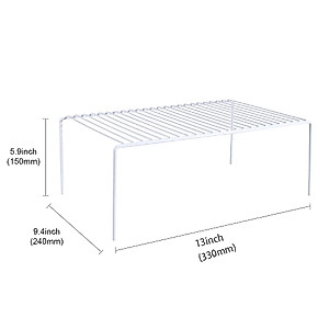 Redrubbit Medium (13 x 9. 4 Inch) Cabinet Storage Shelf Rack, Rustproof Kitchen Counter and Cabinet Shelf, Storage Rack Organizer for Kitchen, Fridge, Cabinet, Bathroom, Set of 4