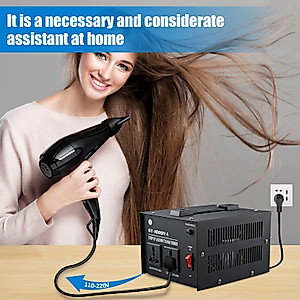 ZGROCK 1000 Watt Voltage Transformer- Step Up and Down- Circuit Breaker Protection Universal Dual Output Step Up & Step Down Power Transformer 110V to 220V/220V to 110V
