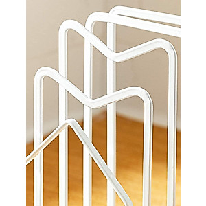 LINFIDITE Cutting Board Rack Chopping Board Organizer Stand Holder Kitchen Countertop Pots Pan Lids Rack Organizer Flat Steel 4.92Lx5.71Wx8.46H in. White