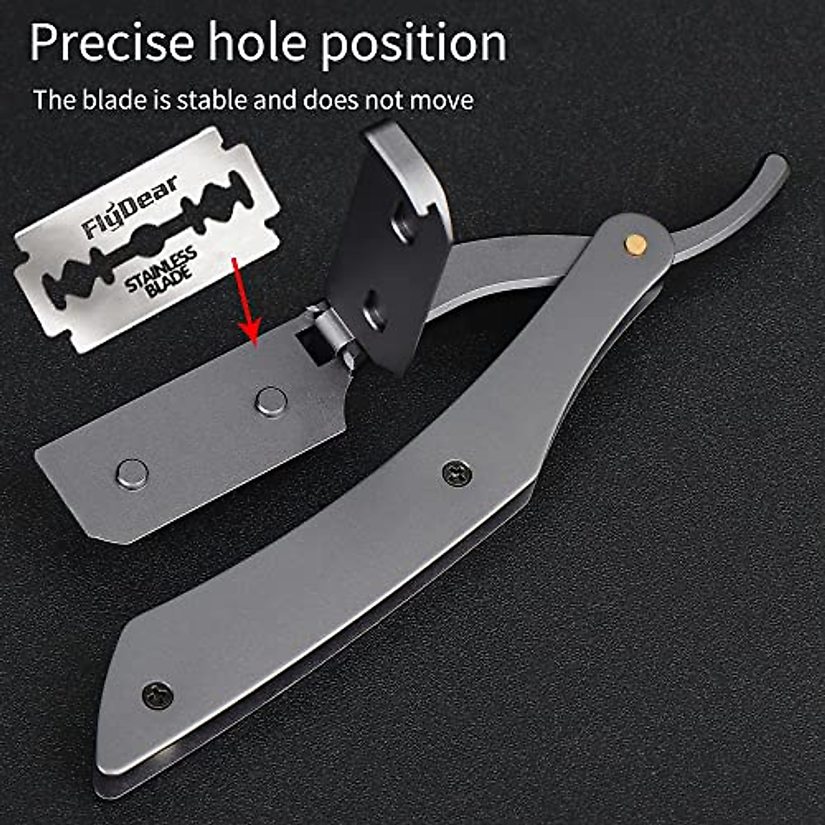 Professional Straight Edge Razor with 20 Stainless steel Blades Barber Straight Razor Close Shaving Men's Manual Shaver Aluminum handle Straight Razor Blades portable Straight Razor Kit(TKL-B)