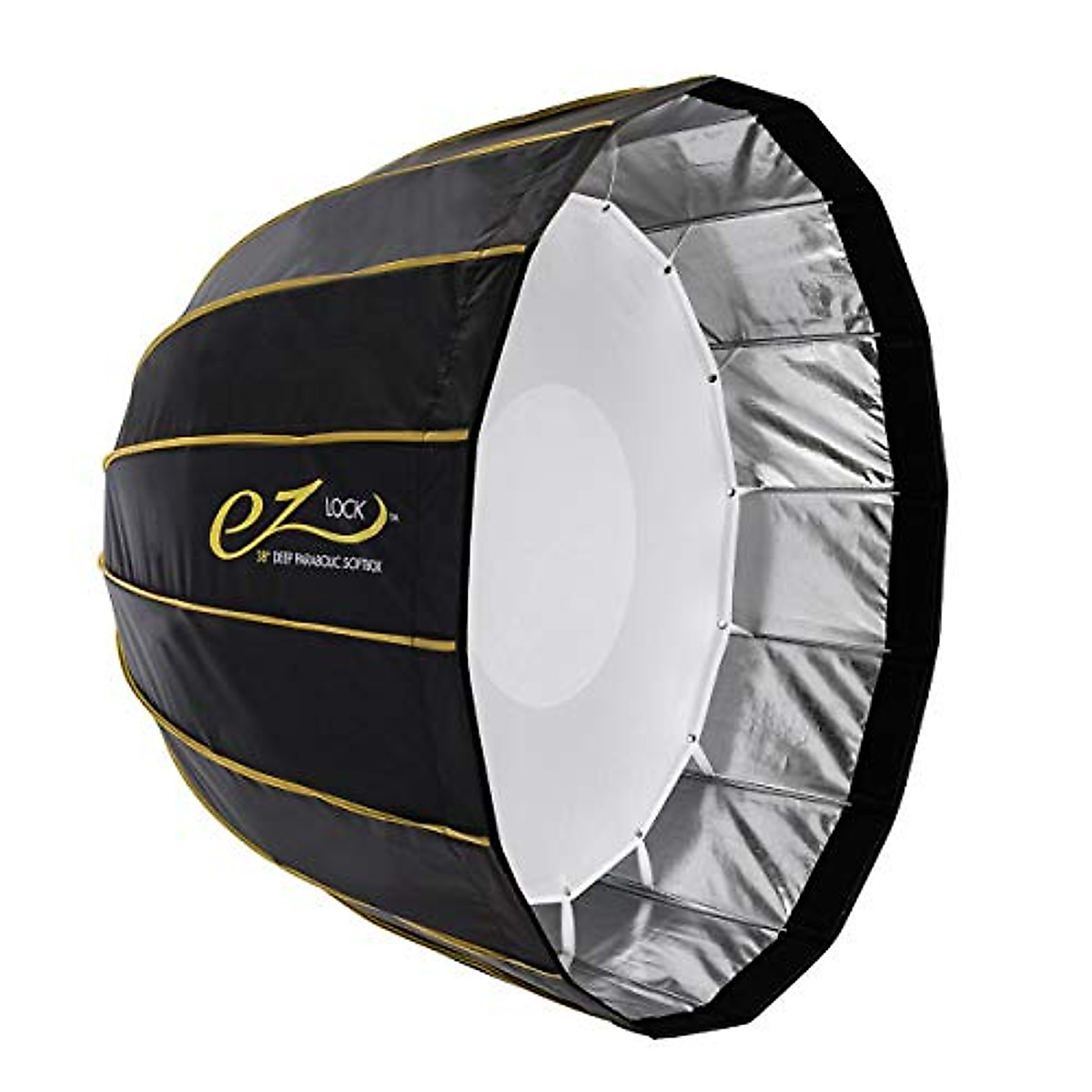 Glow EZ Lock 38" Deep Parabolic Quick Softbox, 16-Sided Parabolic Softbox Opens Up and Closes Down 'Umbrella' Style, this Bowens Mount Softbox with Quick Speedring Swap is an Ideal Speedlight Soft box