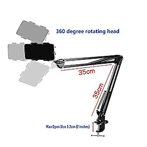 AceTaken Overhead Video Stand Phone Mount with Remote Shutter for Baking Crafting Demo Drawing Sketching Recording,Live Streaming,Online Teaching 33'' - fit Smartphone Screen from 3.5-6.5 inches