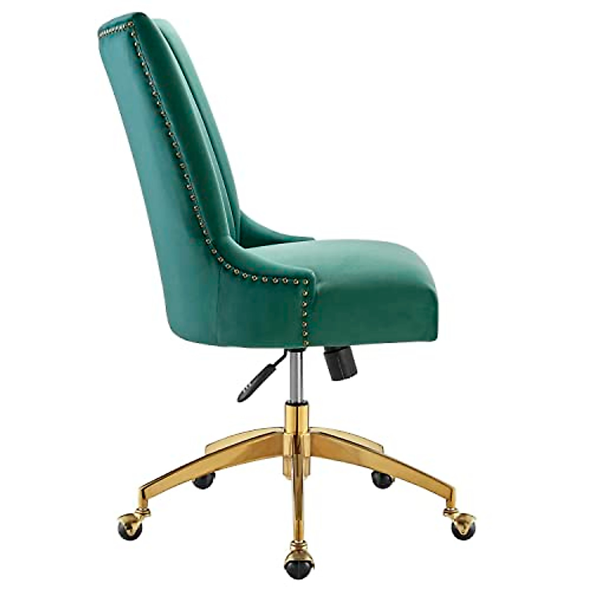 Modway Empower Channel Tufted Performance Velvet Office Chair in Gold Teal