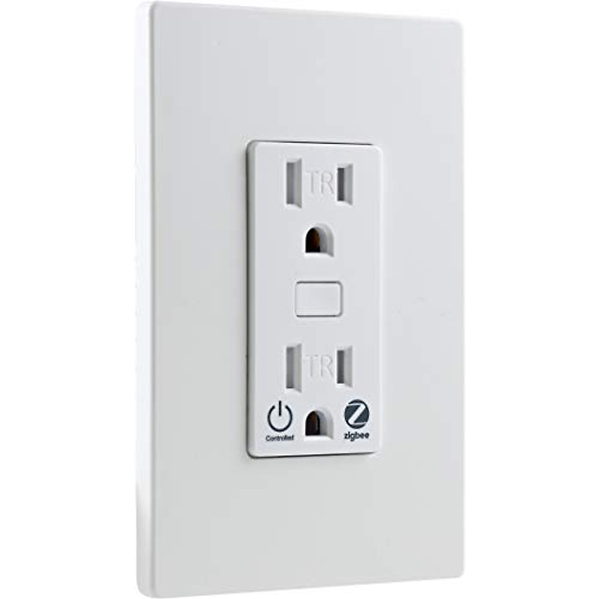 Jasco Zigbee Outlet Receptacle with Energy Monitoring, Tamper-Resistant, Pairs Directly with Echo 4th Gen/Echo Show 10/Echo Studio/Echo Plus/Eero Pro 6, 1 Controlled + 1 Always On, White, 43132