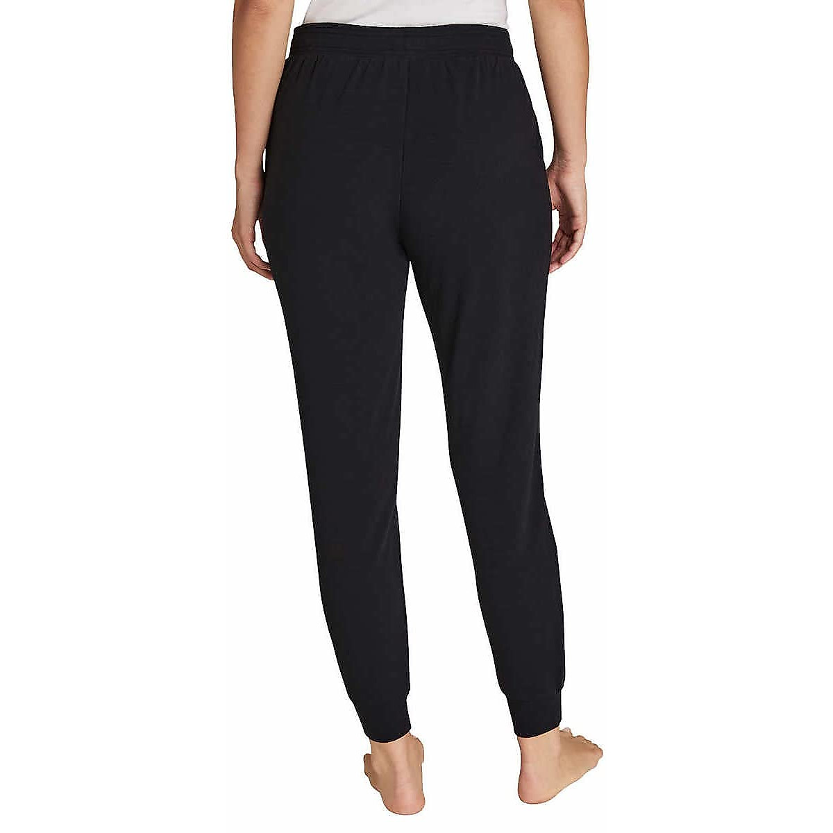 Eddie Bauer Womens 2 Pack Fleece Lounge Joggers (Medium, Black/Heather Olive)