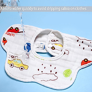 6pcs Baby Petal Bibs 360Degree Rotating Multicolor 100percent Cotton Super Soft and Absorbent with 8 Layers of Gauze Suitable for 03 Years Old Boys and Girls Who Are Teethi