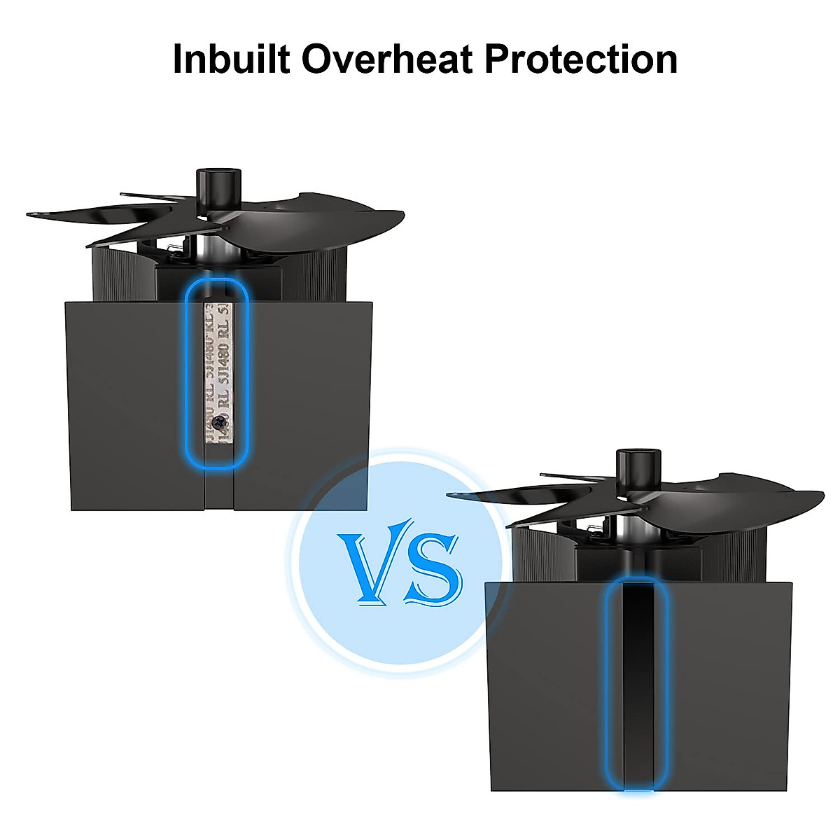 SIMPFUN 5-Blade Fireplace Fans, Fast Start Heat Powered Stove Fan for Wood, Ultra Quiet Circulating Warm Air Saving Fuel Efficiently for Gas/Pellet/Wood/Log Stoves with Magnetic Thermometer