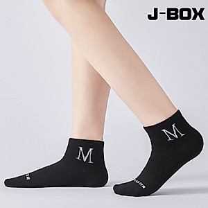 J-BOX 8 Packs Men's Cotton Socks Moisture Control Multi-Pack Running for Men Ankle Socks