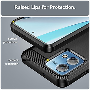 Osophter for Moto G Stylus 2023 Phone Case: with 2pcs Screen Protector Shock-Absorption Flexible TPU Rubber Protective Cover for Motorola G Stylus 2023 4G(Black)