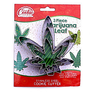 Sweet Cookie Crumbs Cookie Cutter - 3 Piece Set - Stainless Steel (Hemp Leaf)