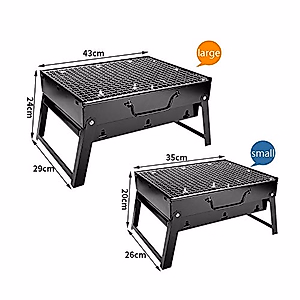 JINDAO-URG Barbecue Grill, Folding Portable Charcoal Barbecue Table, Barbecue Brush, Camping Grill Stove, Camp Stove, Garden Outdoor Cooking Fun, Barbecue Tools Set 3-5 People URG