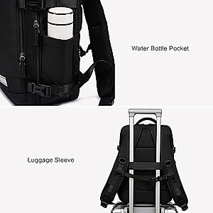 Lyweem Travel Laptop Backpack for Women 17.3 Inch Large College Carry On Casual Backpack Flight Approved Cute Aesthetics Daypack for Teen Girl with USB charging Port, Wet Pocket and Shoes Compartment