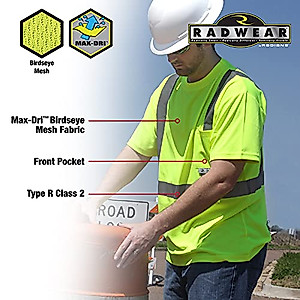 Radians unisex adult St11 Industrial Safety Shirt Short Sleeve, Safety Green, X-Large US