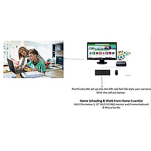 ASUS Celeron Chromebox and 24" Full HD Monitor with ChromeOS keyboard-mouse Bundle Kit