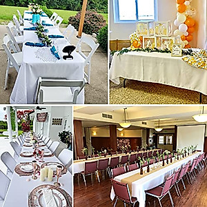 6 Pack Tablecloth 60 x102 inch Polyester Table Cloth for 6 Foot Rectangle Tables,Stain and Wrinkle Resistant Washable Fabric Table Covers Polyester White Table Clothes for Wedding,Party,Banquet