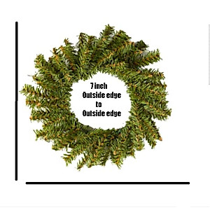 Pack of 2 Artificial Holiday Pine Wreaths (7 Inch) by Factory Direct Craft - Small Christmas Pine Wreaths Holiday Decoration for Kitchen Cabinets, Dining Room Chairs and Holiday Tables