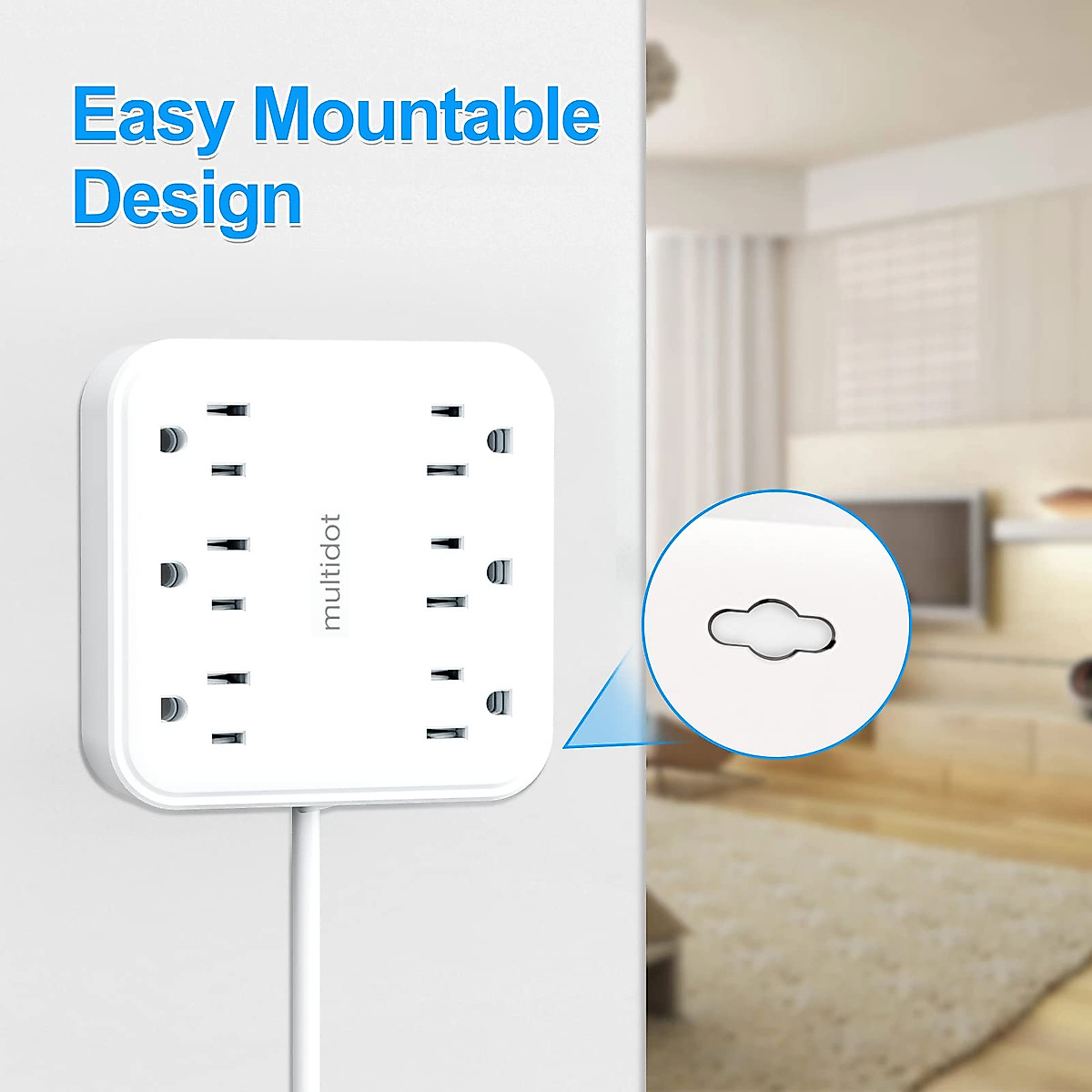 Power Strip with USB Ports - 6 AC Outlets, 2 QC 3.0 Ports & 1 PD20W Port for Charging Multiple Devices at Once