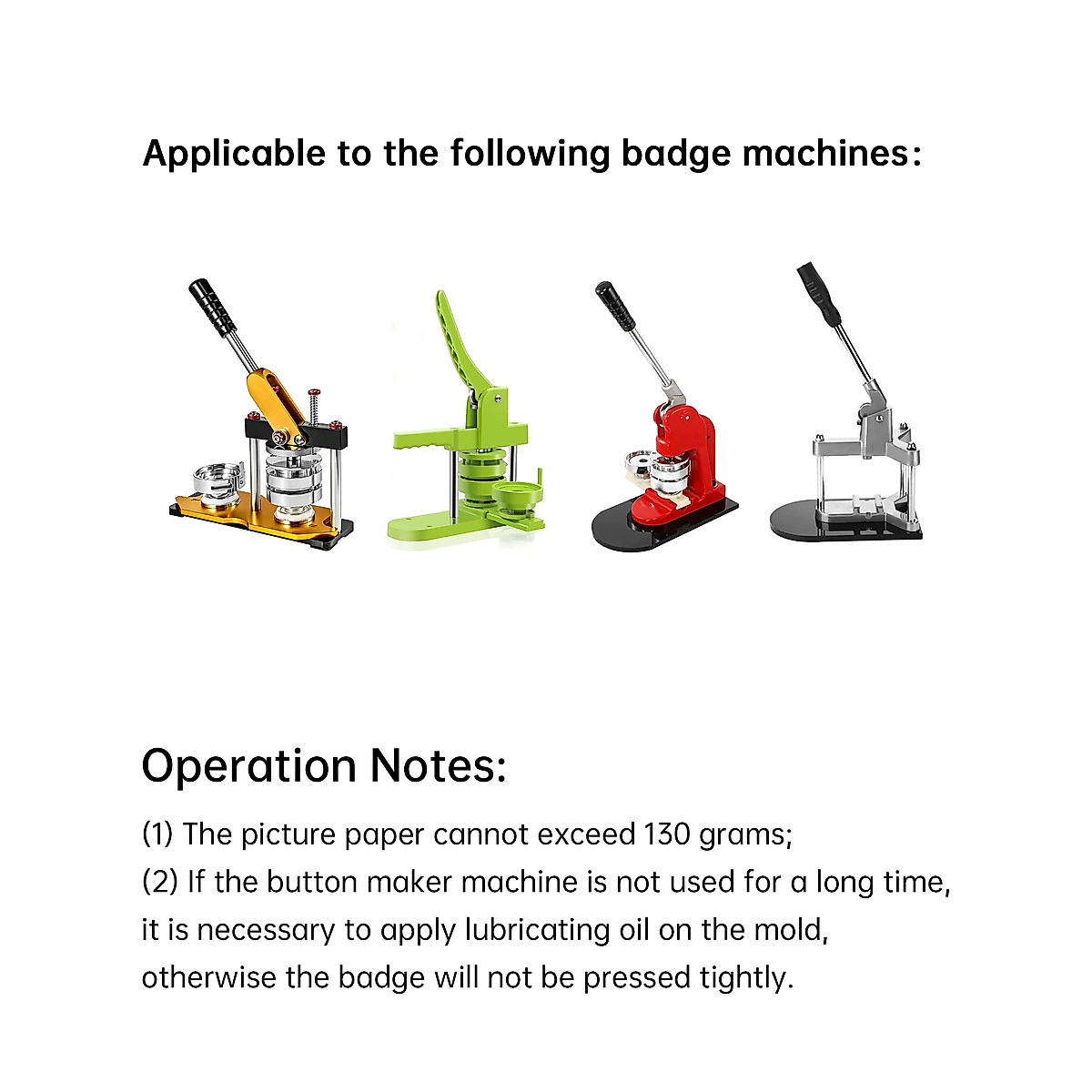 NiArt Blank Button Making Supplies 100pcs 75mm/3in Round Badge Button Parts, Metal Pin Badge Kit for Button Maker Machine with Clear Film