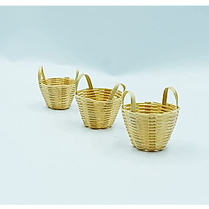 Mini 10 Bamboo Wicker Holder Basket Fruit Vegetable Picnic Dollhouse Miniature Supply