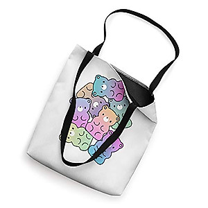 Cute Rainbow Gummy Bear Design Kawaii Aesthetic Teens Tote Bag