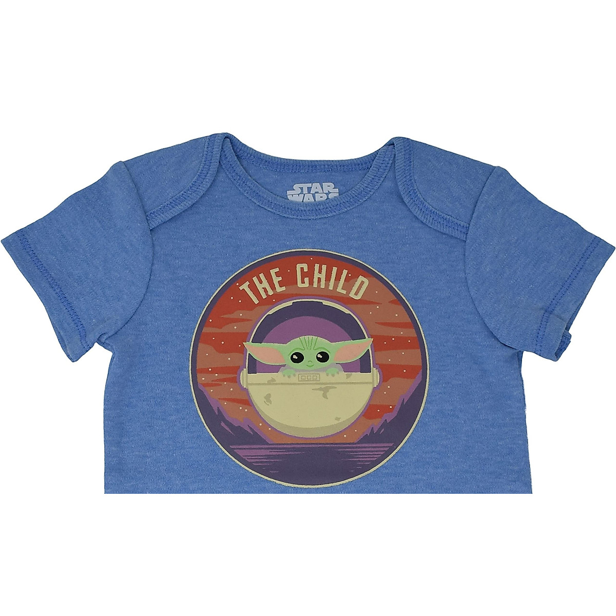 STAR WARS Baby Yoda Newborn Baby Boys 2 Pack Short Sleeve Baby Bodysuits Blue/White 3-6 Months