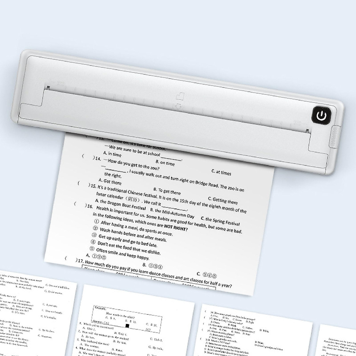SENECESLI Portable Printer, 200DPI Compact Mobile Printers 90 Sheets Continuous Printing with APP Control for Home Travel