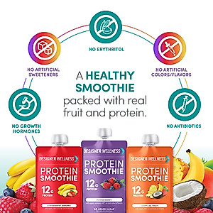 Designer Wellness Protein Smoothies Original Variety Pack & Super Fruits Variety Pack Bundle
