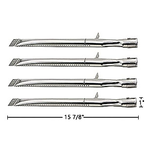Hongso 15 7/8 inch Grill Pipe Burners Replacement for Stok SGP4032N, SGP4130N, SGP4330, SGP4330SB, Stok Quattro 4 Burner Grills, Stainless Steel, 4-Pack, SBD331