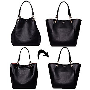 sqlp Black Bucket Work Tote Bags for Women the Tote Bag Leather Purse and handbags ladies Waterproof Shoulder commuter Bag