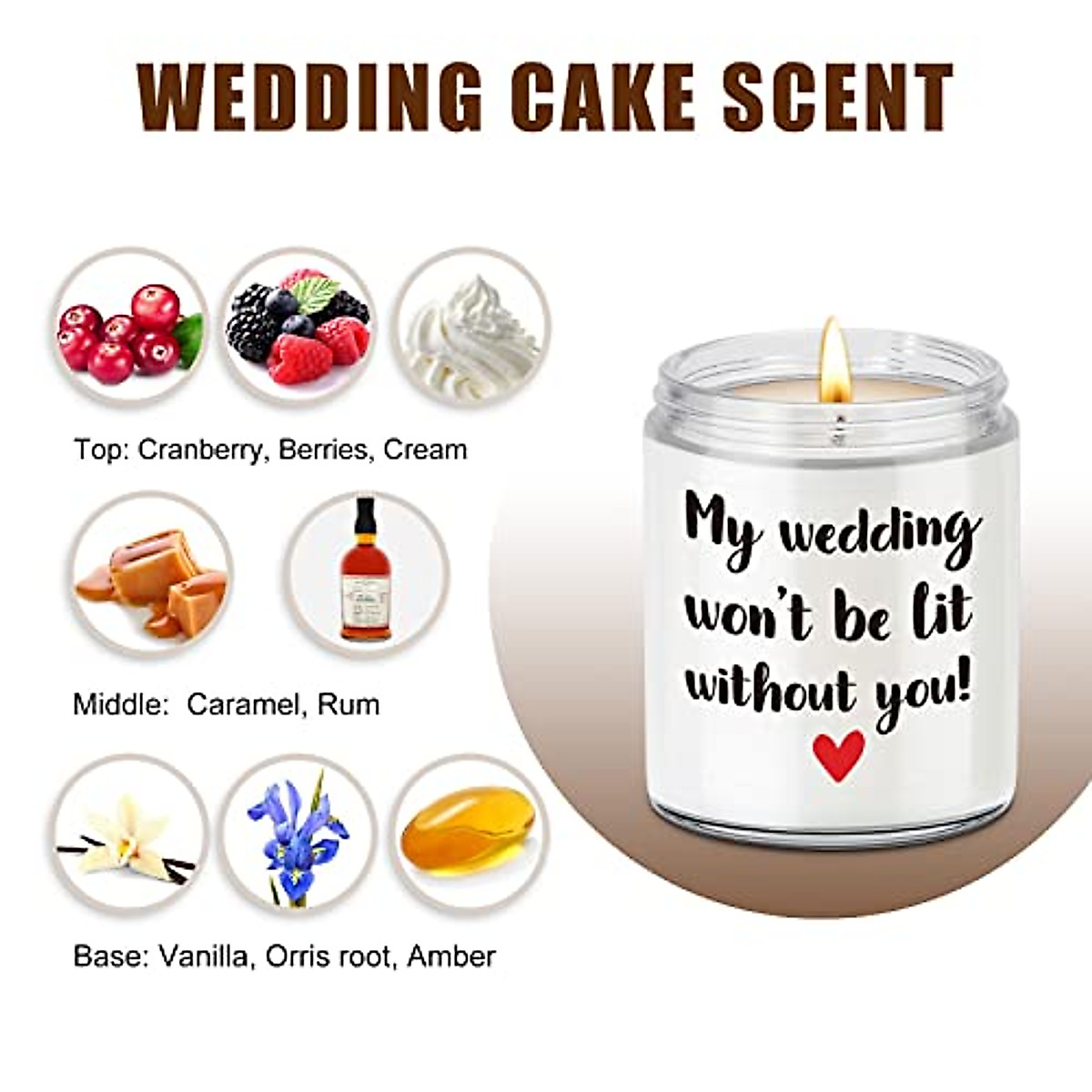 LEADO Scented Candles - Bridesmaid Gifts, Bridesmaid Proposal Gifts - Funny Maid of Honor Gifts for Wedding Party - Thanks You Gifts for Bridesmaids, Matrons of Honor, Junior Bridesmaid Gifts