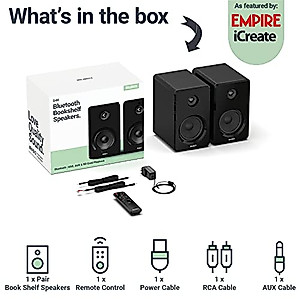 Majority D40 Active Bookshelf Speakers | Powered Stereo Studio Speakers | Powerful Amplified 2.0 Channel Sound | Bluetooth, Optical, RCA, USB & Aux Playback | Digital Controls | HiFi Speakers